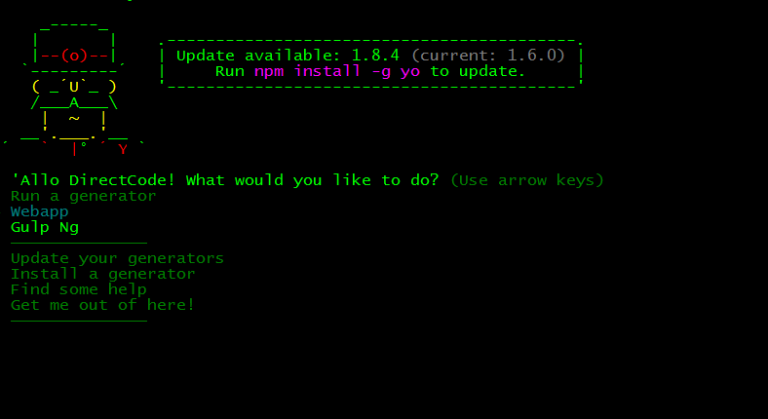 Useful tools for programmers: Yeoman